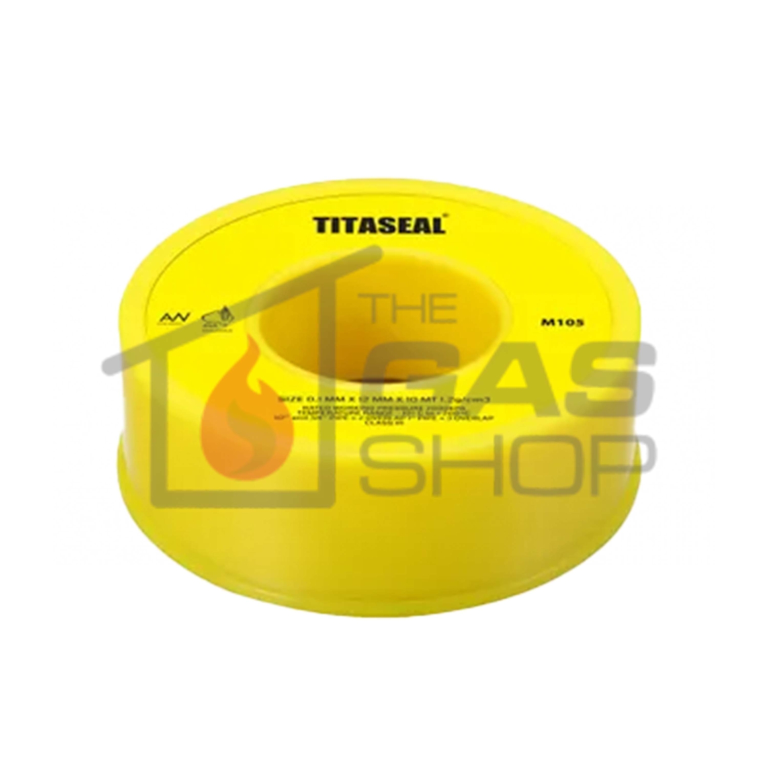 TitaSeal PTFE Yellow Gas Tape 12mm x 0.1mm x 10m - The Gas Shop